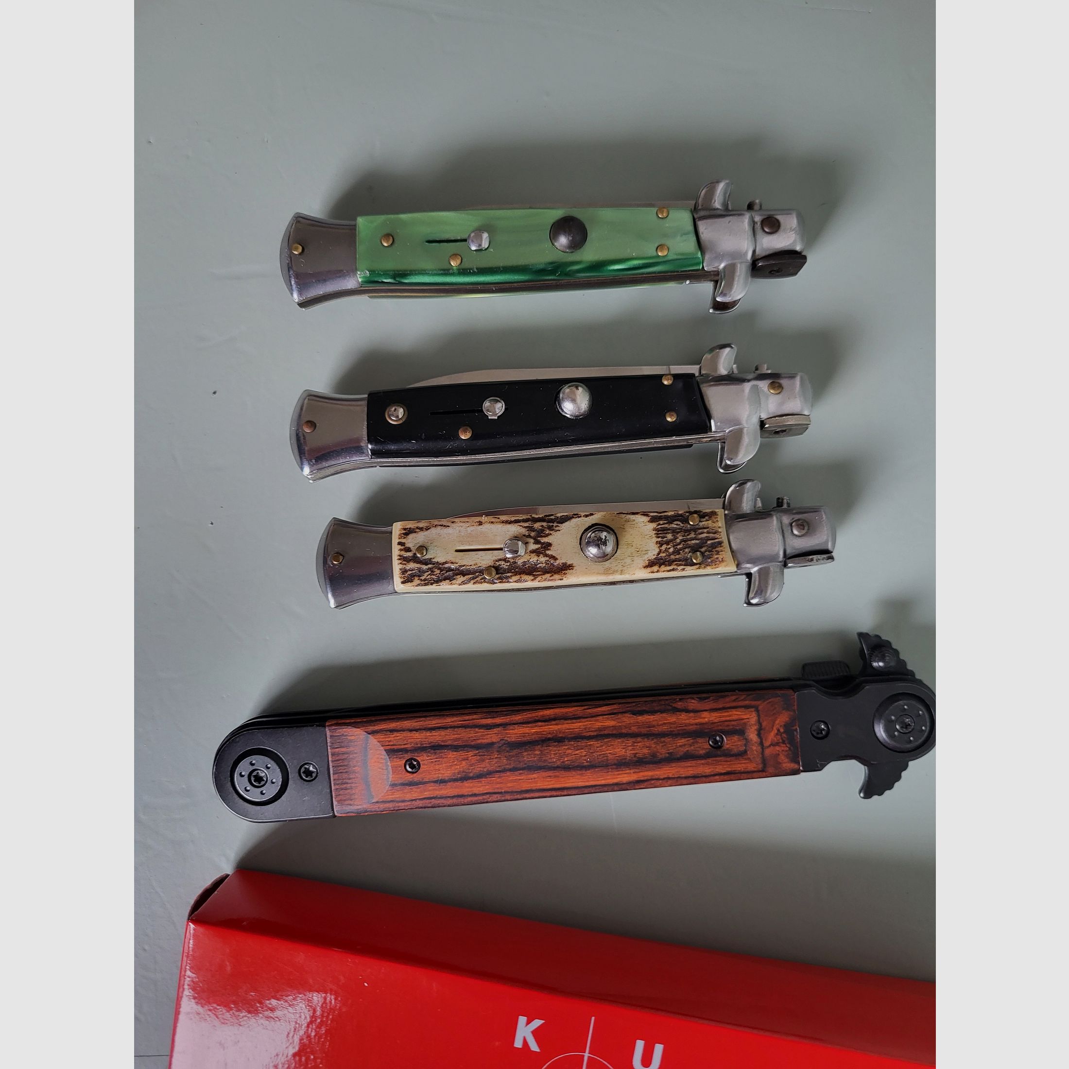 Springmesser Klappmesser Automatik - Hirschhorn Griff - Haller - Kurt ...