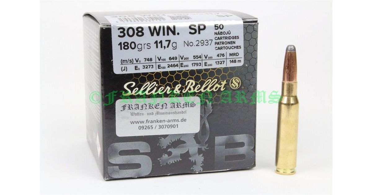 Sellier&Bellot .308 Win. SP 180gr. 11,7g 50 Stück Staffelpreis - Gunfinder