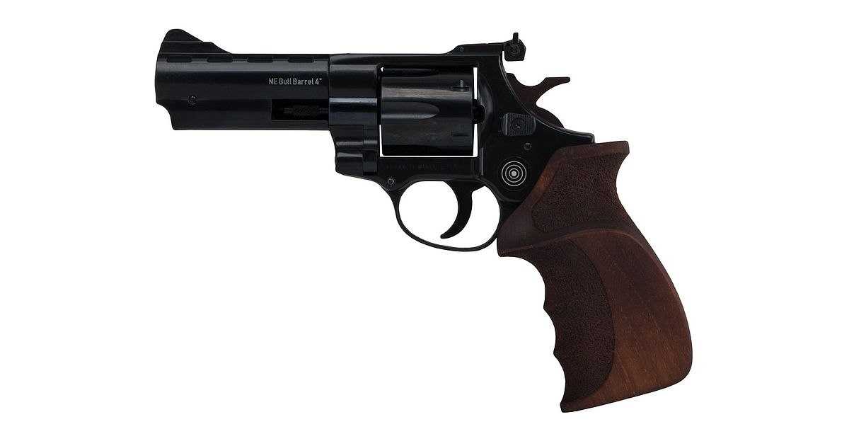 LEP Druckluft Revolver ME Bull Barrel 4 Zoll mit Holzgriff brĂĽniert ...
