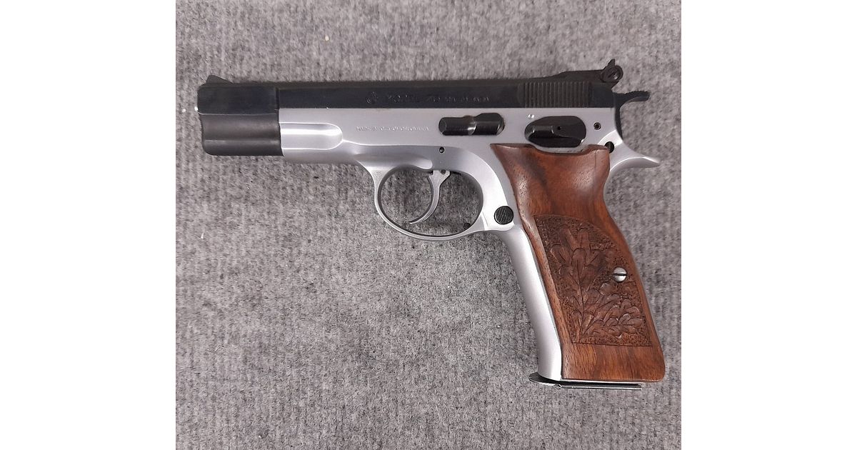 CZ Mod. 75 CZ75 Brünner Pistole Duotone mit Holzgriffschalen halbautomatische Pistole 9mm Luger ...